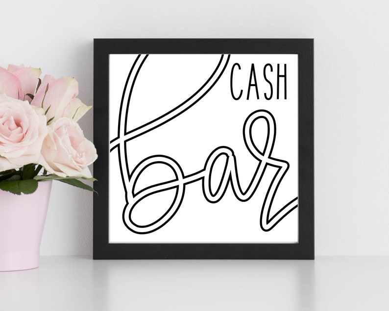 Cash Bar Sign Printable | Wedding Signage | Wedding Bar Decor | Digital ...