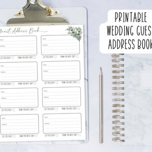 Wedding Guest Address Book Printable (digital Download) - Etsy