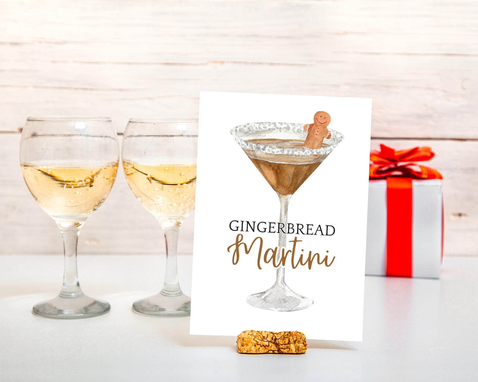 Printable Christmas Bar Sign, Gingerbread Martini, Christmas Table ...