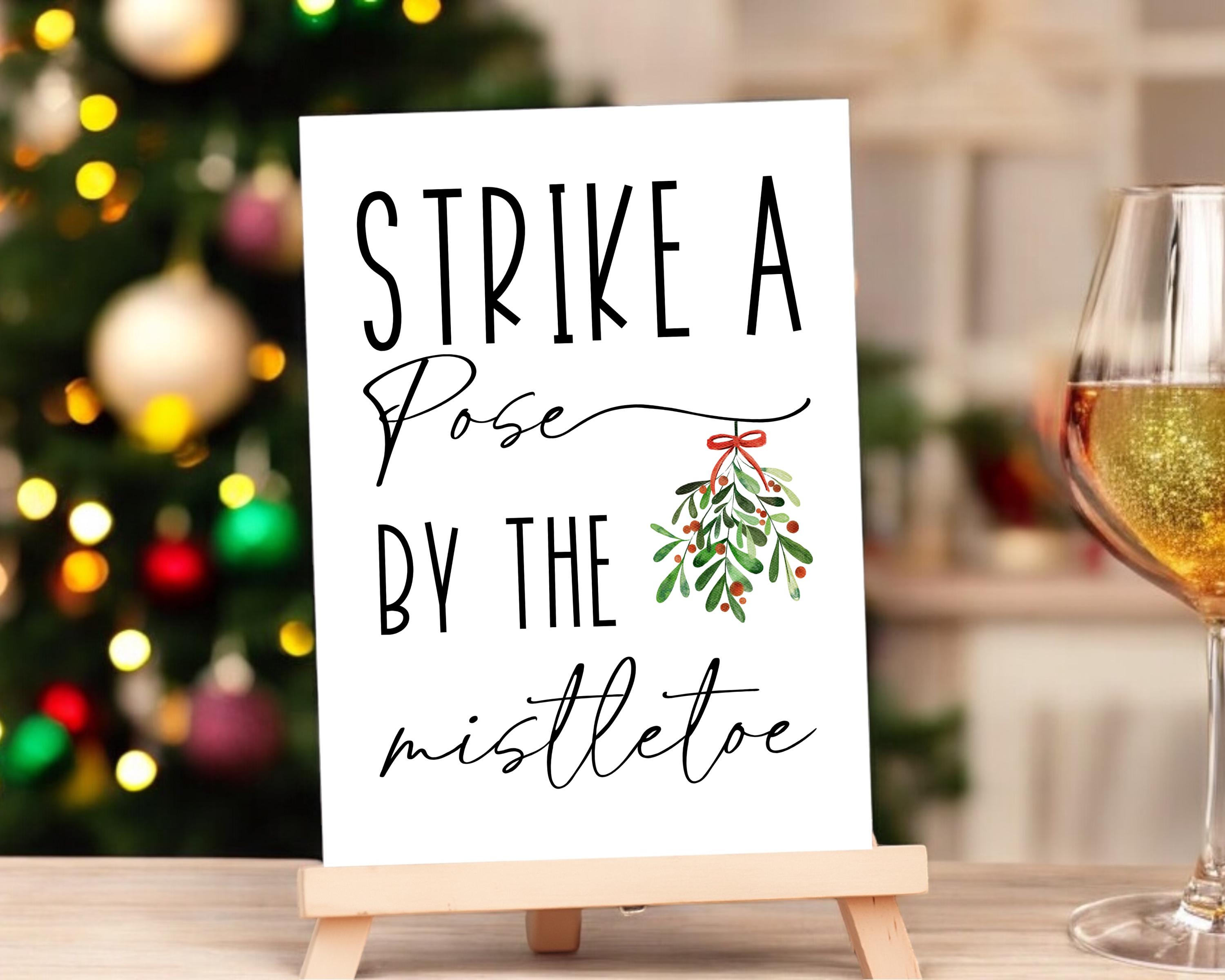 Printable Christmas Sign, Mistletoe Sign, Holiday Hosting Decor, Photo ...