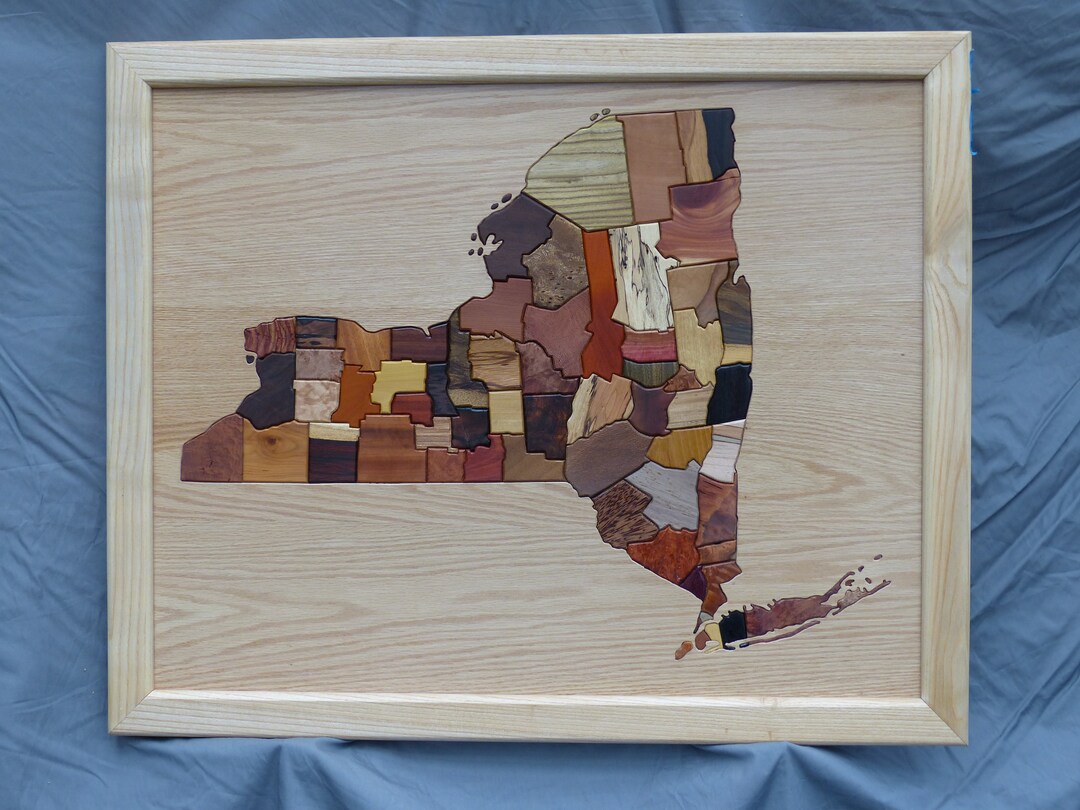 Wood Map,new York,home,office,hardwood,exotic Wood,carving,wood Working ...