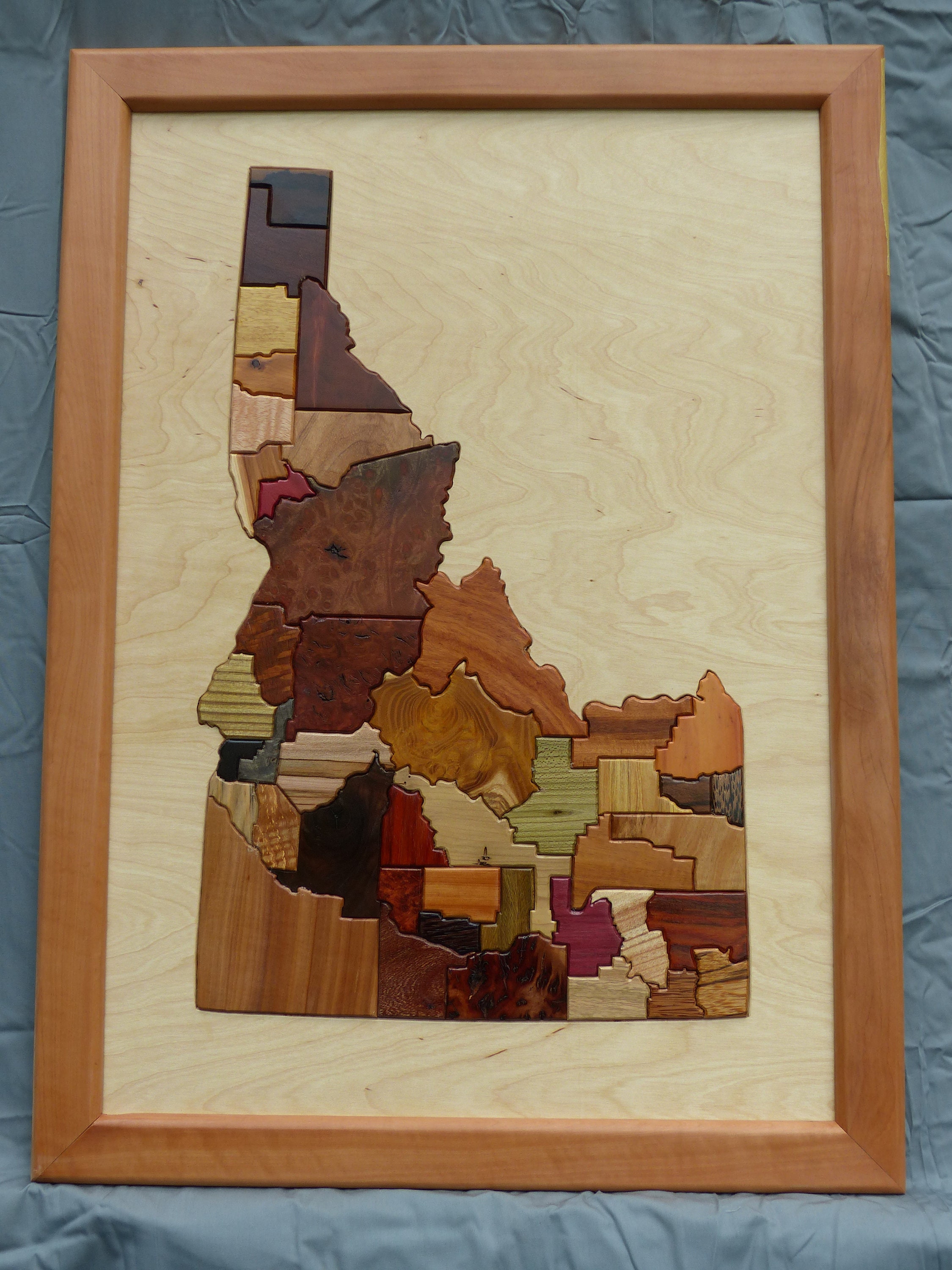 Wood Map,idaho,art,home,office,hardwood,exotic Wood,carving,wood ...