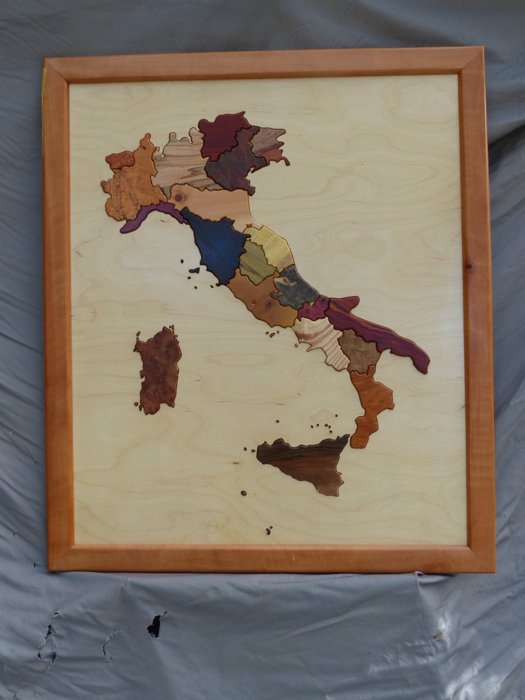 Wood Map,italy,art,home,office,hardwood,exotic Wood,carving,wood ...