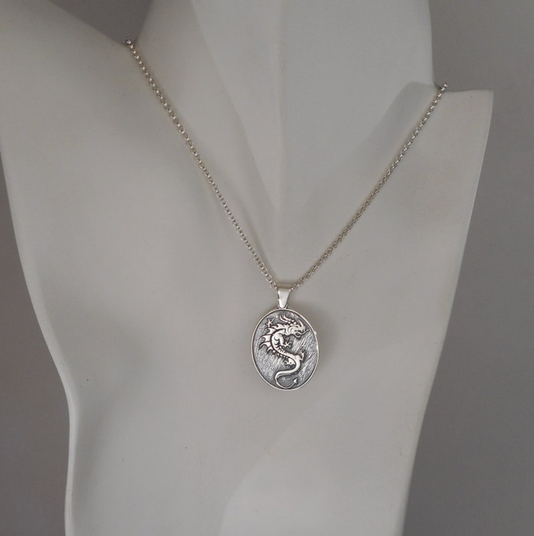 Sterling Silver Chinese Dragon Pendant - Etsy