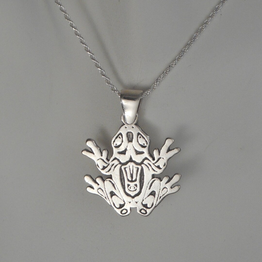 Sterling Silver Mayan Frog Necklace - Etsy