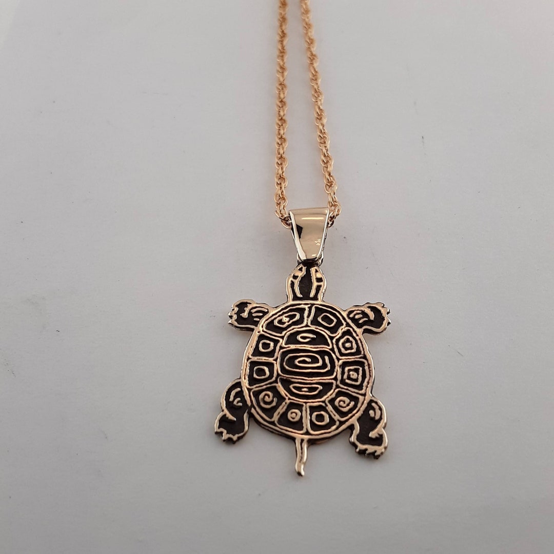 Bronze Mayan Turtle Pendant 8th Anniversary - Etsy