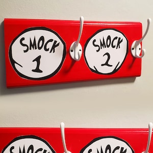 Smock 1 & Smock 2 Dr Suess Style Coat and Bag Hooks | Kids Bedroom ...