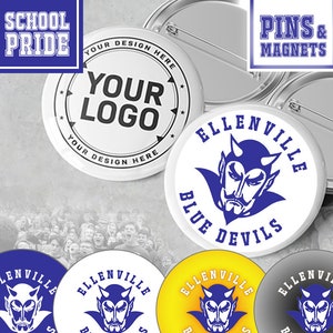 Devils School Mascot 1.75" Pins & Magnets | School Pin, Highschool ...