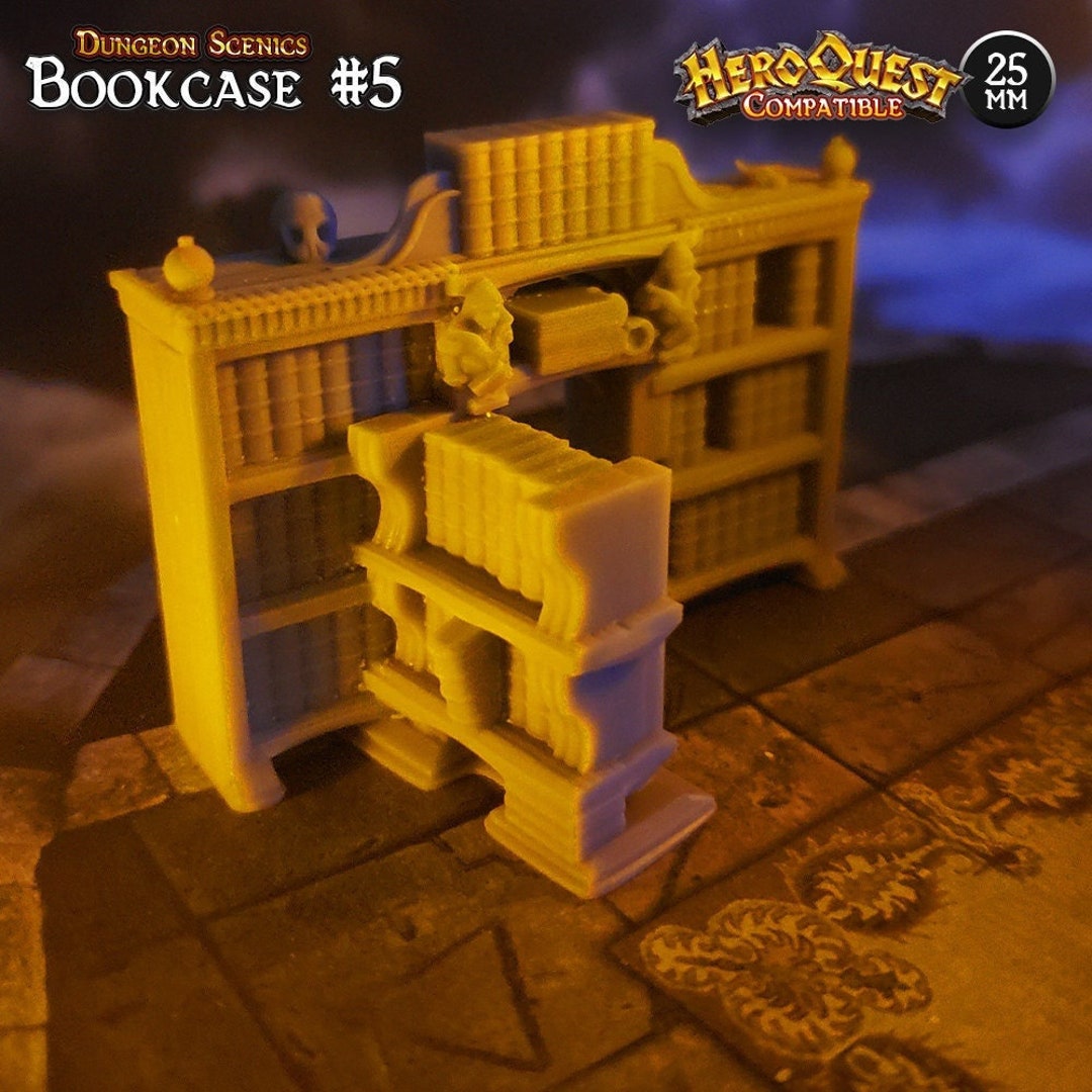 25mm Bookcase #5 Hidden Secrets Heroquest Compatible Scenery ...
