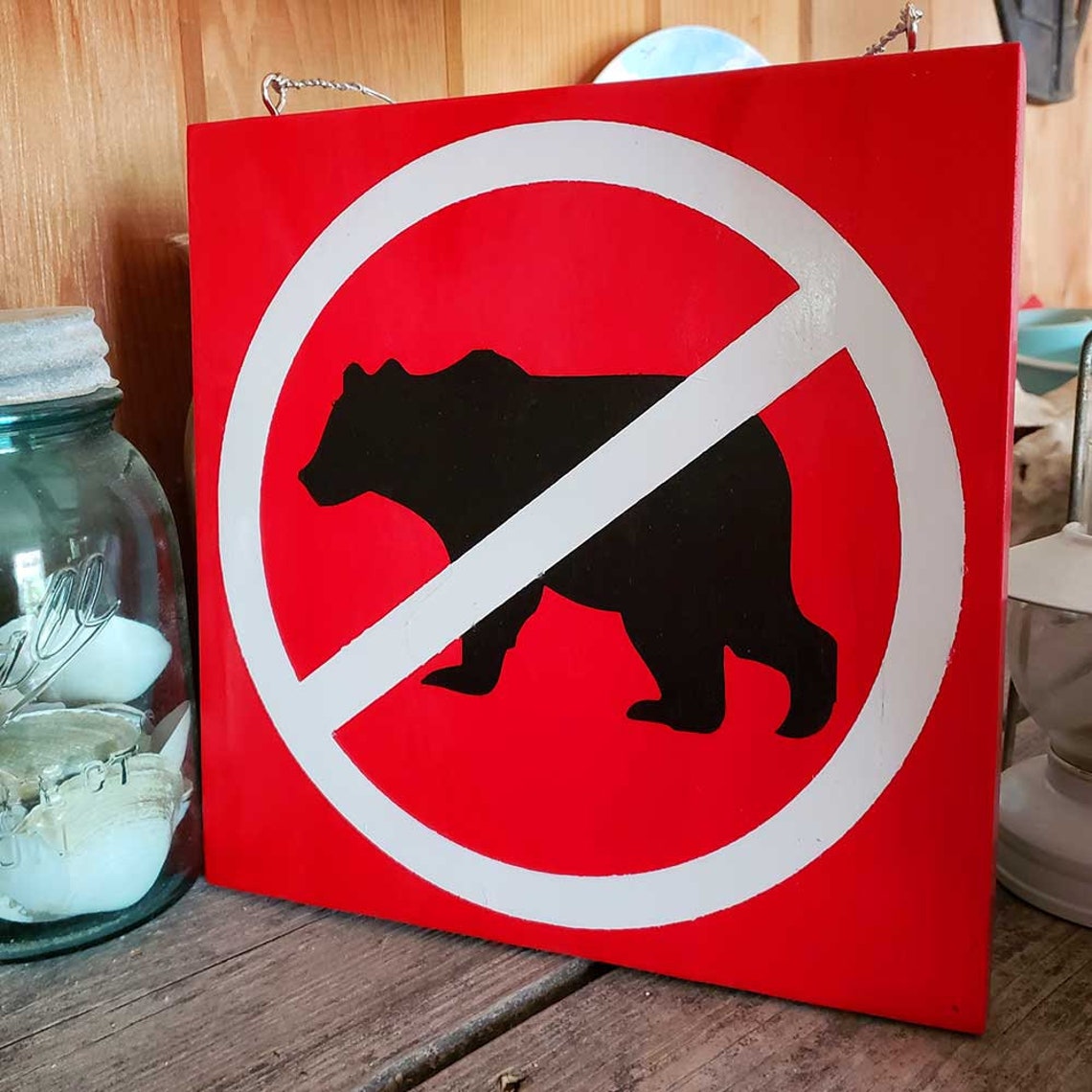No Bears Allowed - No Entry Garden Warning Sign | Yard Signage, Shore House Home Decor, Wall ...