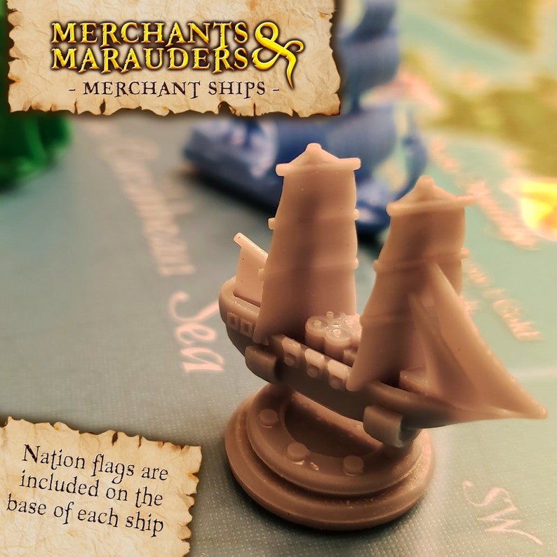 Merchants & Marauders Upgraded Merchant Ship Board Game Tokens | Custom ...