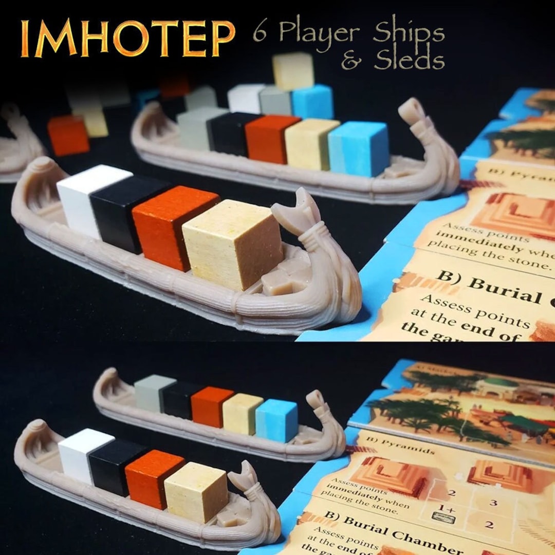 Imhotep 5-6 Player Reed Ship & Sleds Expansion: Builder of Egypt ...