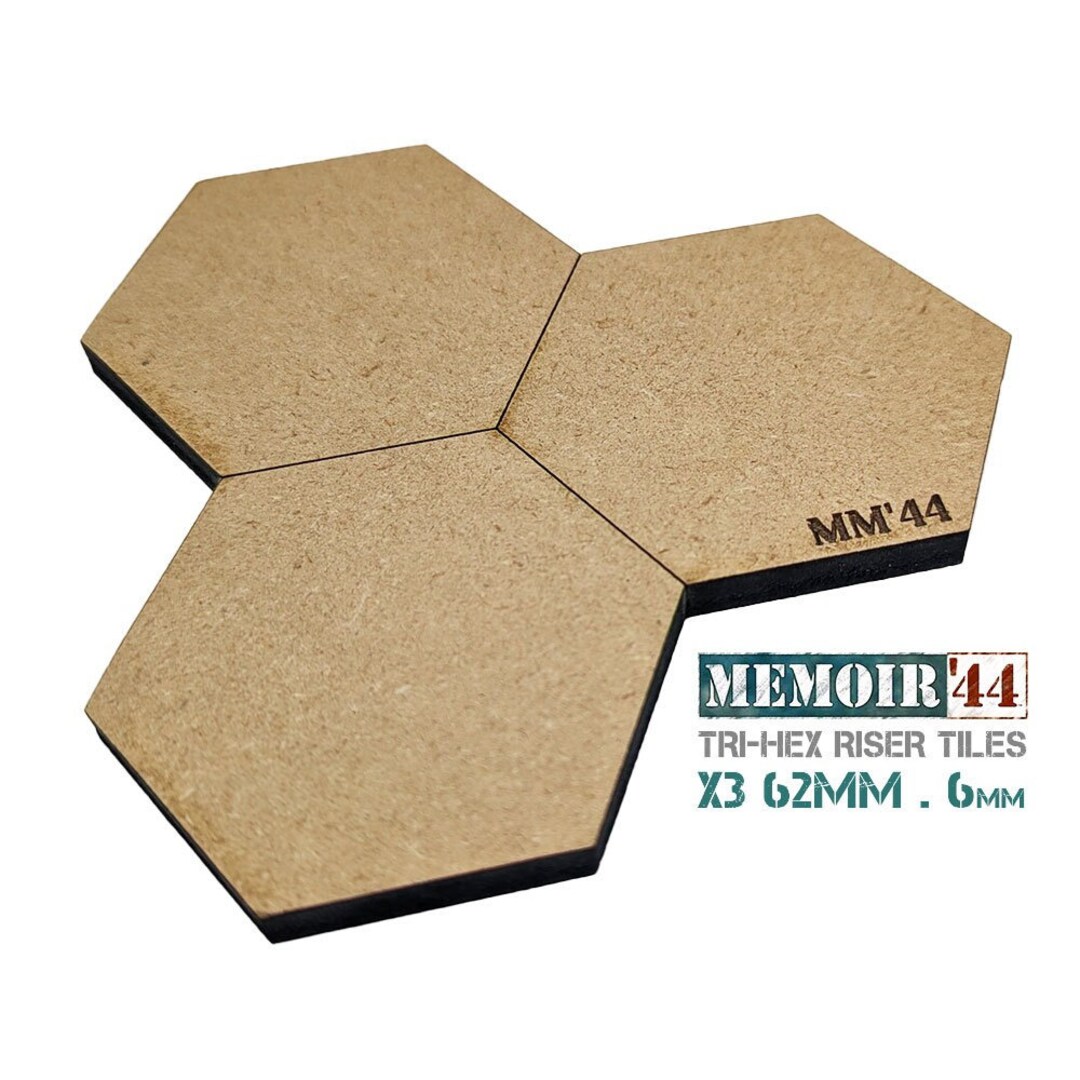 Tri-hex 6mm 3mm, Terrain Riser Blank Tile Bases | 15mm, 1/72, Hills ...