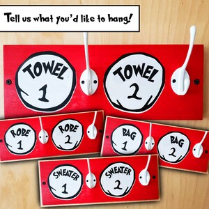 Smock 1 & Smock 2 Dr Suess Style Coat and Bag Hooks | Kids Bedroom ...