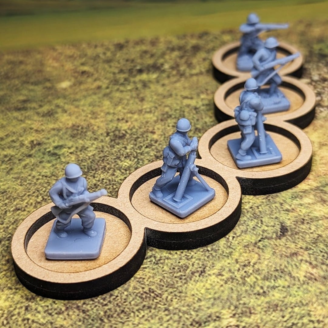 5 Unit 28mm Round Base Movement Trays TTRPG Scenery, Battlefield RPG ...