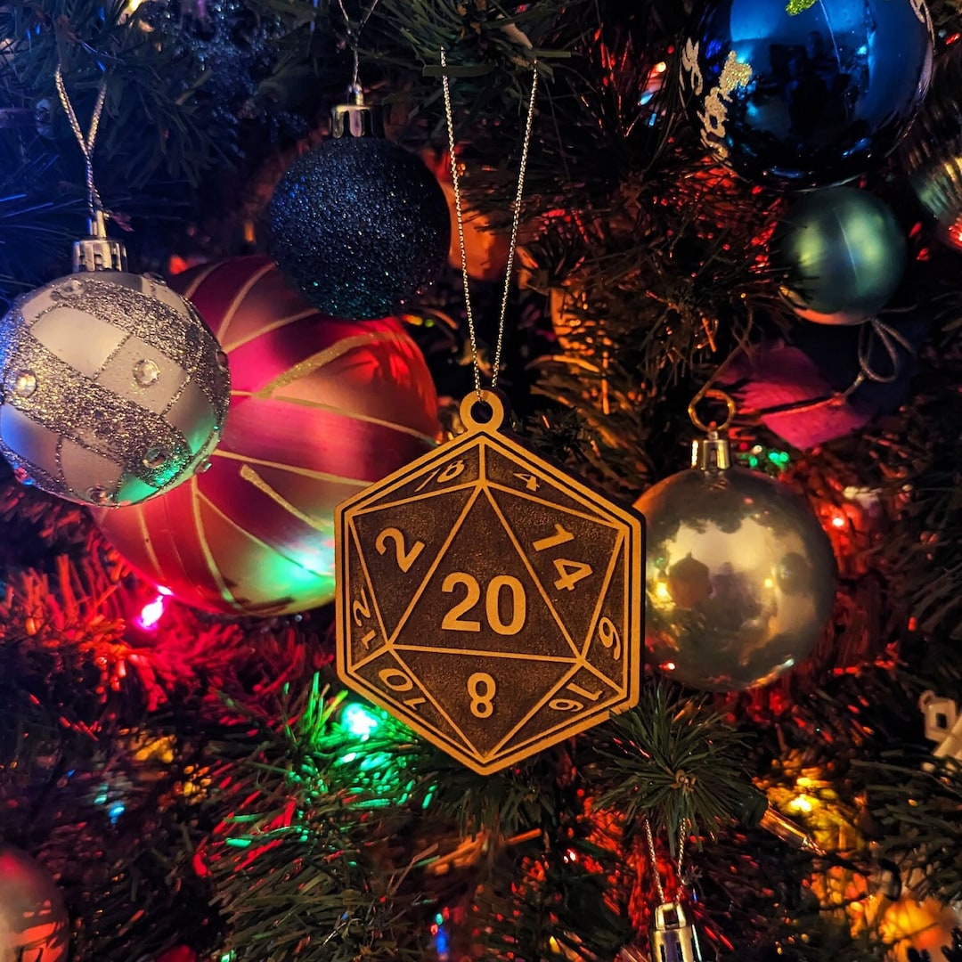 D20 Polyhedral Dice Ornament | Personalized Christmas Bauble, RPG ...