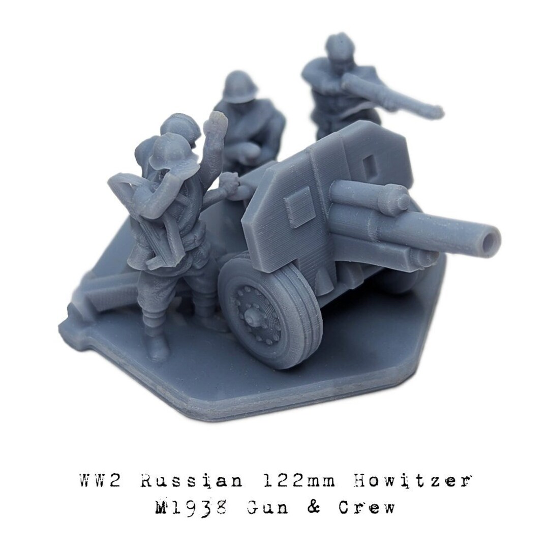 WW2 Russian 122mm Howitzer M1938 Gun & Crew Artillery | 15mm, 1/72 ...