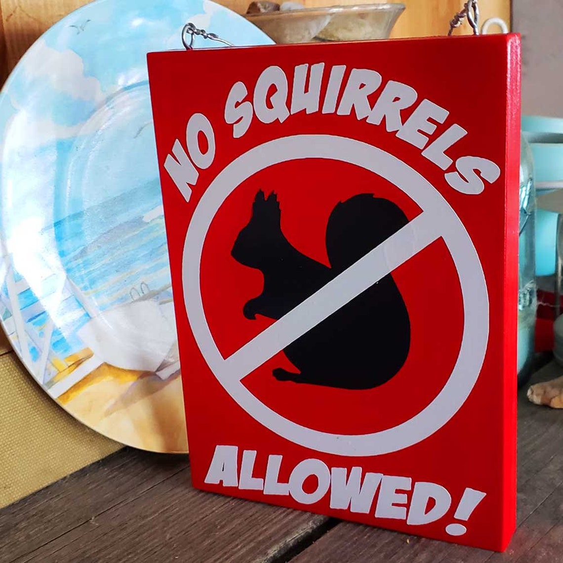 No Squirrels Allowed Large Print Garden Sign No Entry | Etsy