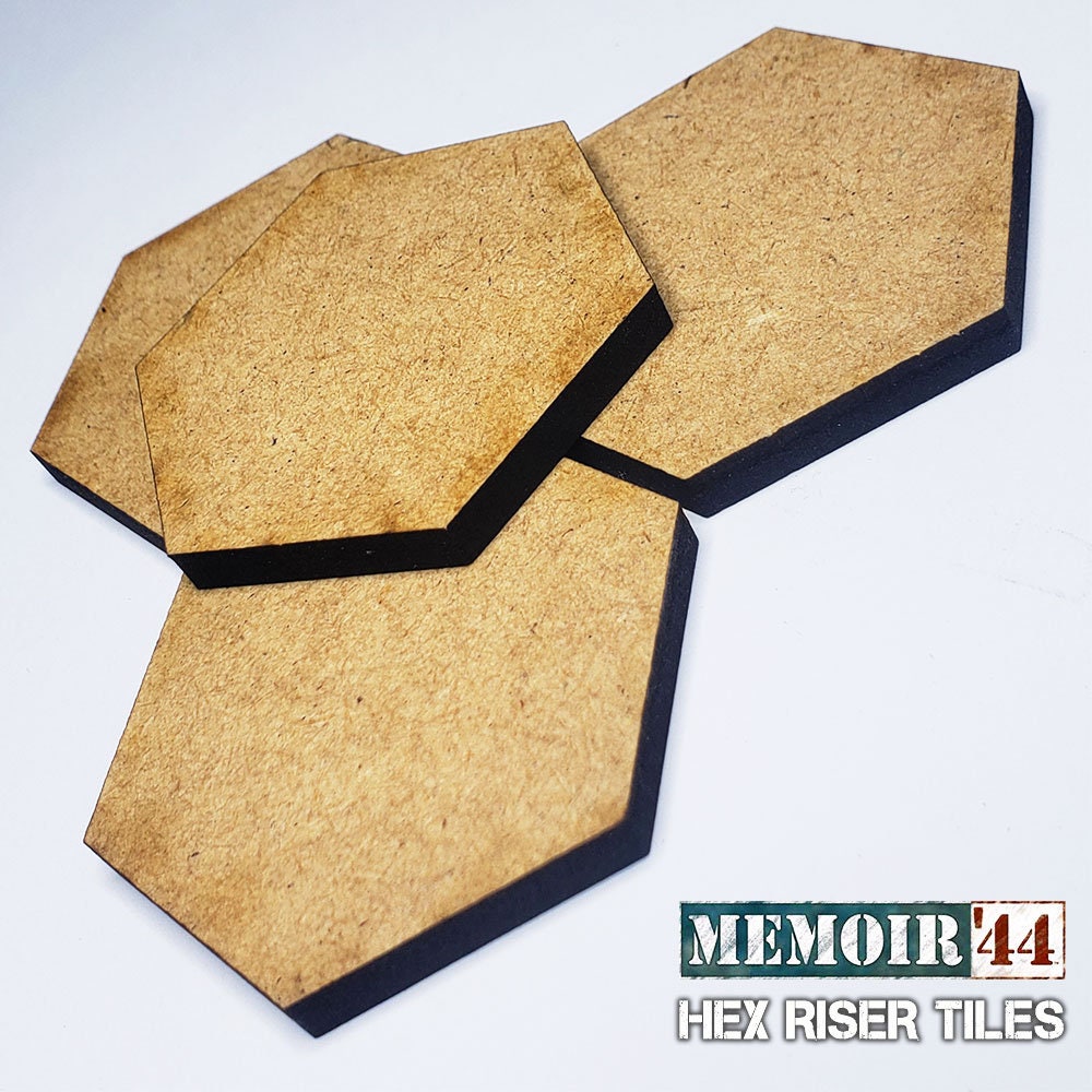 Memoir 44 Full Hex Terrain Riser Blank Tile Bases | Hills, Mountains ...