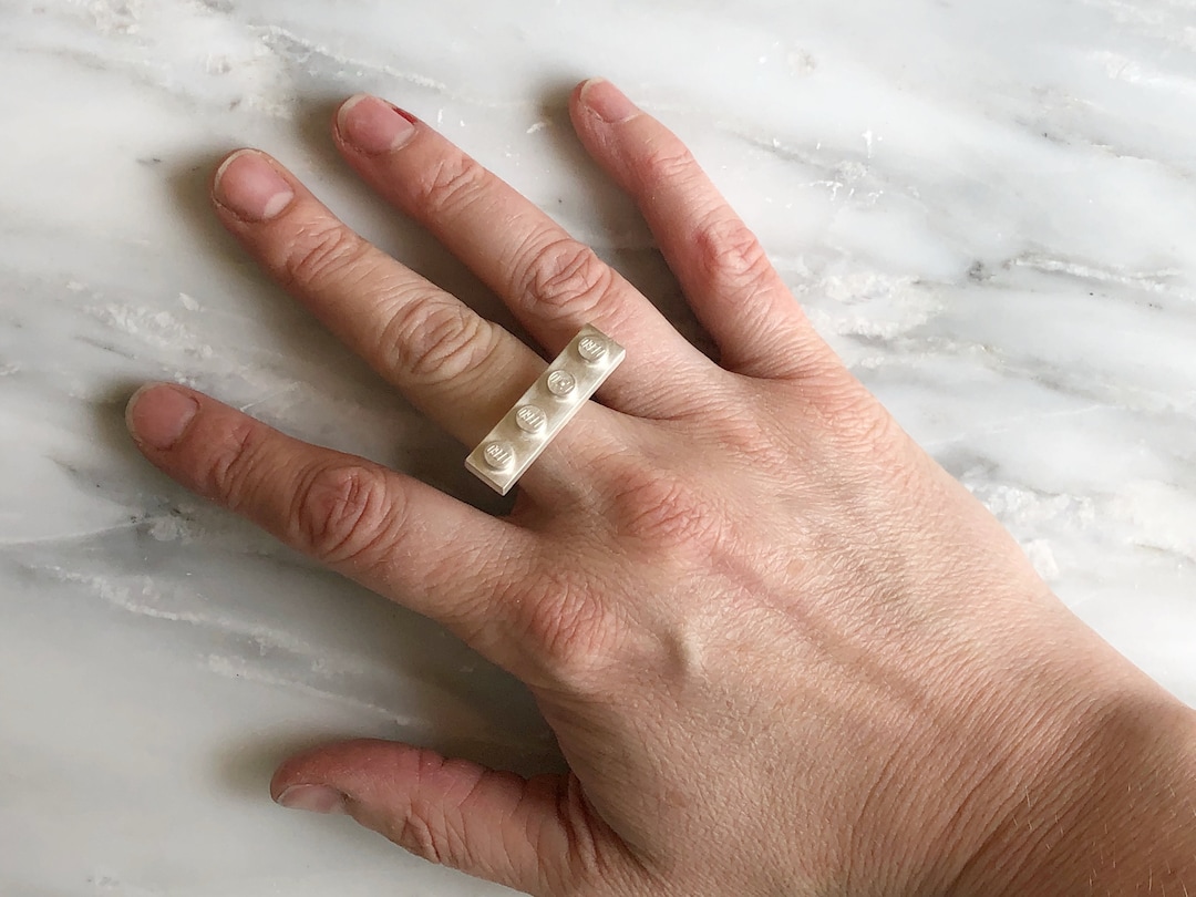 LEGO 4x1 Bar Sterling Silver Brick Ring, Block Necklace, Geometric ...