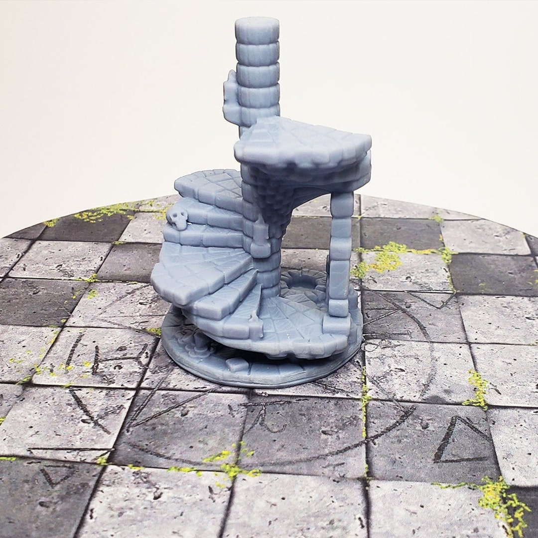 25mm Spiral Staircase Heroquest Compatible HD Dungeon Terrain Miniature ...