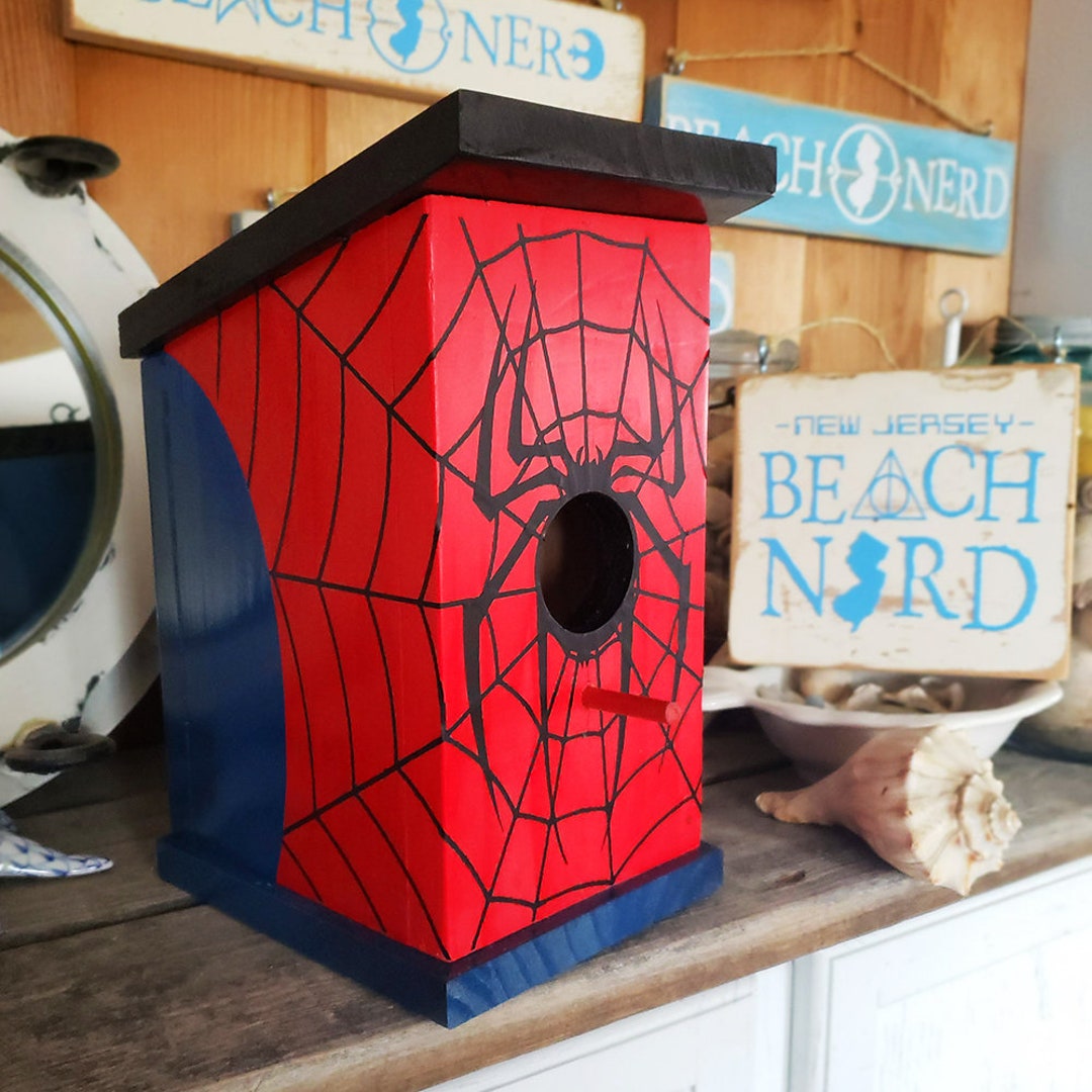 The Spidey House: Spiderman Birdhouse | Outdoor Birdhouses, Unique ...