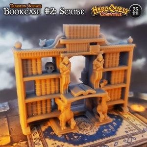 Set of 5 25mm Bookcases Heroquest Compatible Scenery | Hidden Door ...