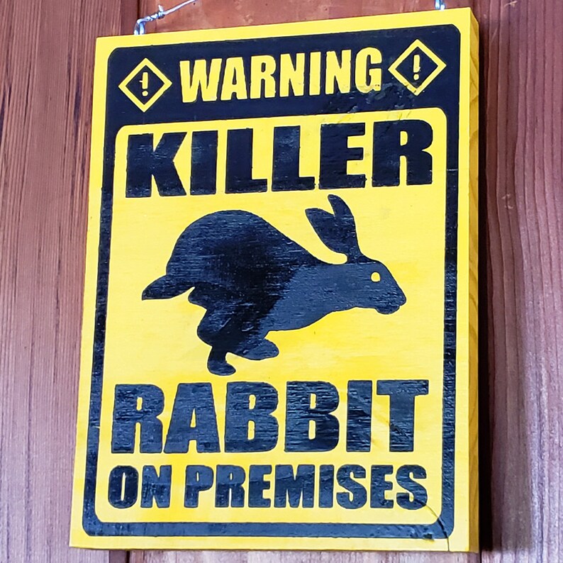 Killer Rabbit Garden Caution Monty Python Holy Grail Sign - Etsy
