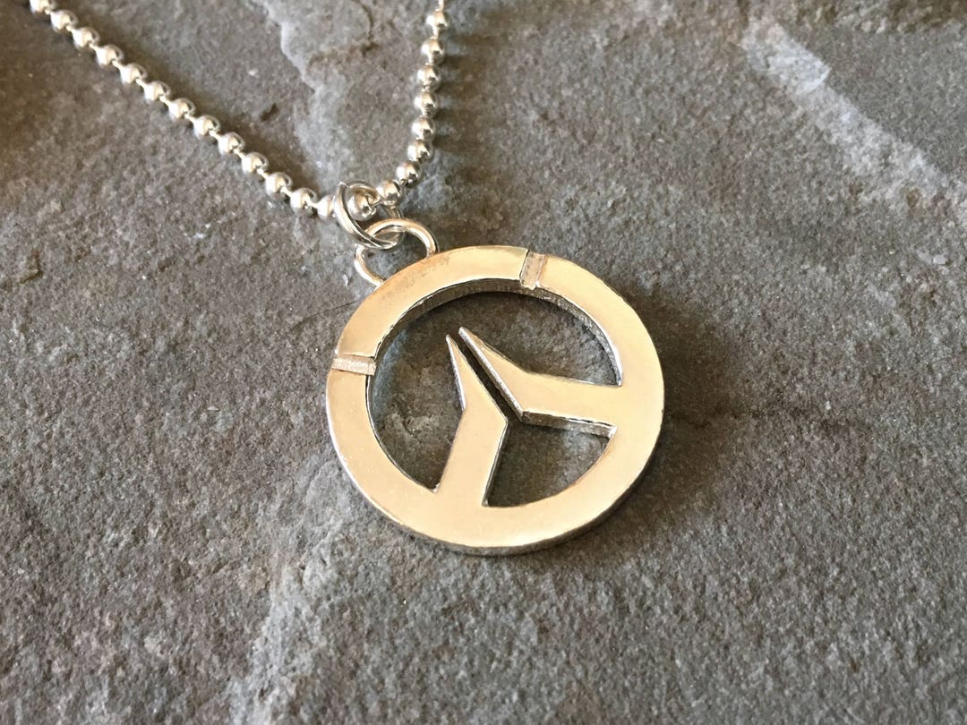 Overwatch Sterling Silver Large 20mm Necklace W. Ball Chain, Gamer ...