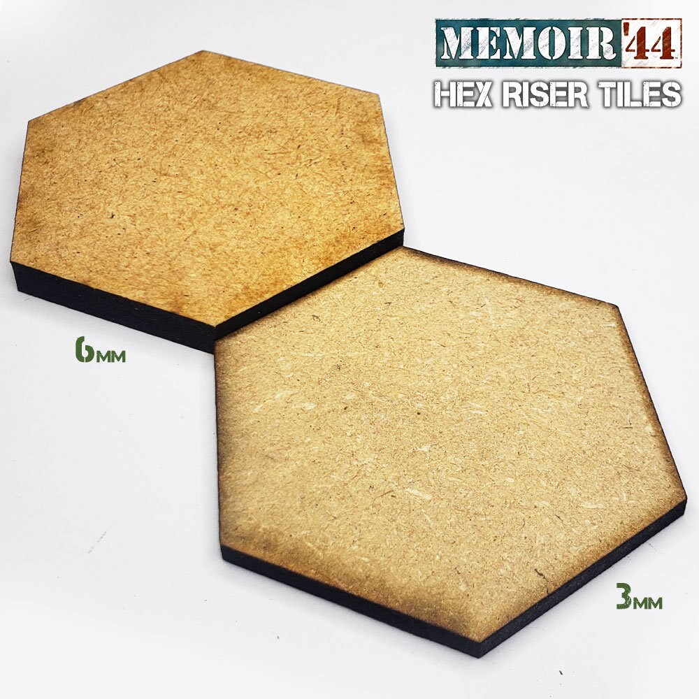 Memoir 44 Full Hex Terrain Riser Blank Tile Bases | Hills, Mountains ...