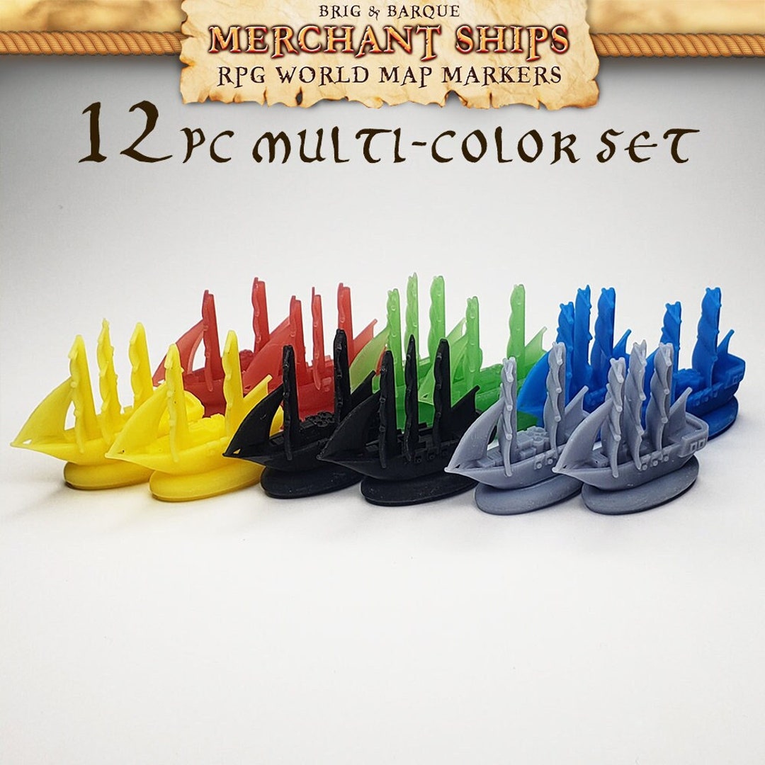 Multi-color Brig & Barc RPG World Map Markers | Dungeons N Dragons ...