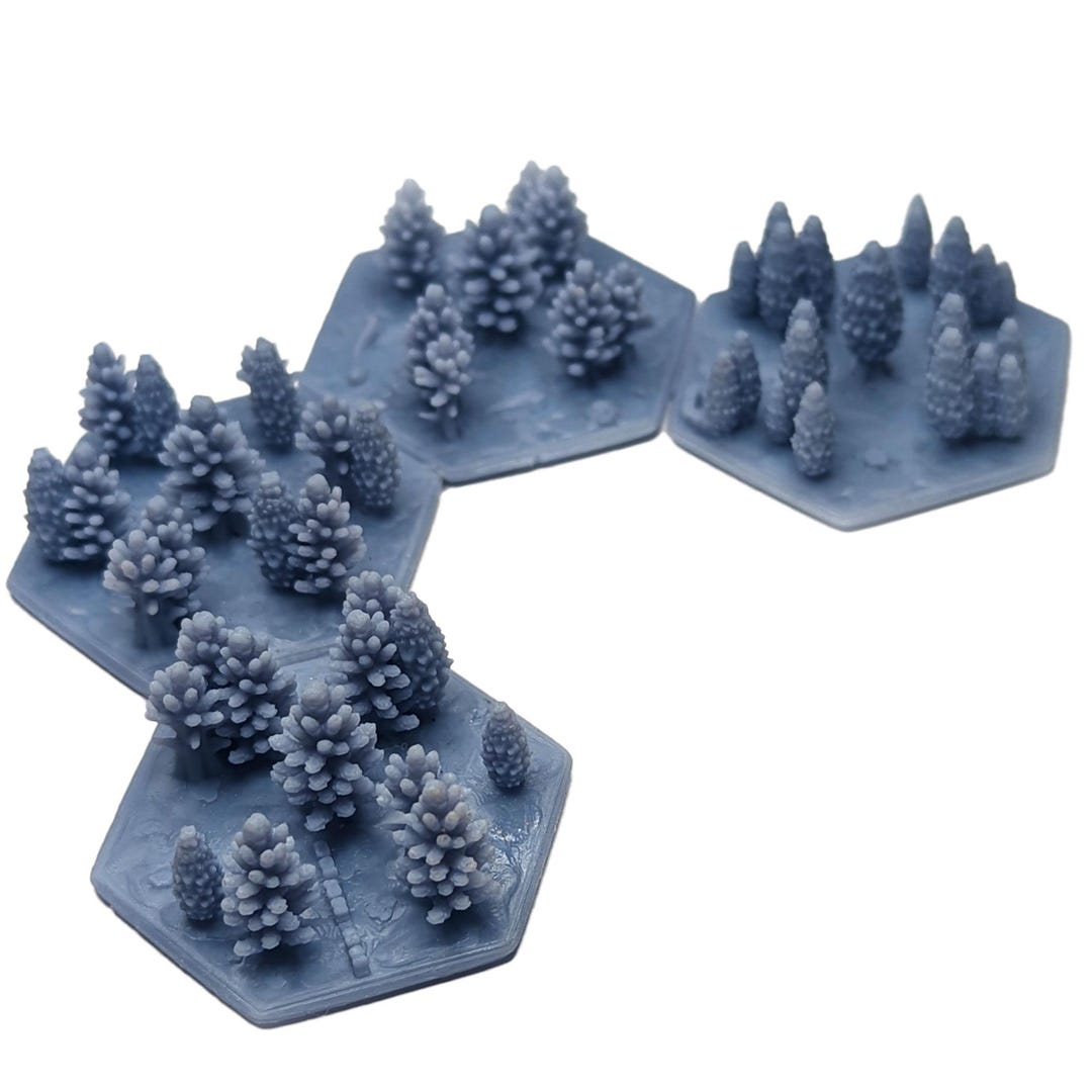 Forests 1.25"/32mm Hex Gaming Terrain Set of 4 | Hex TTRPG Scenery ...