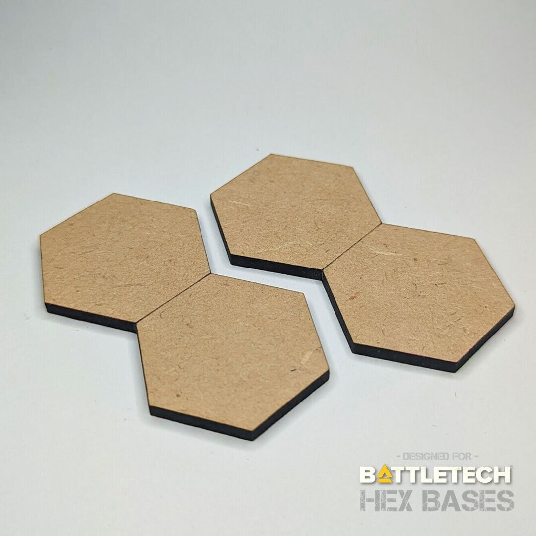 Multi-hex 2-tile 1.25 MDF Bases Battletech, TTRPG Scenery, Battlefield ...