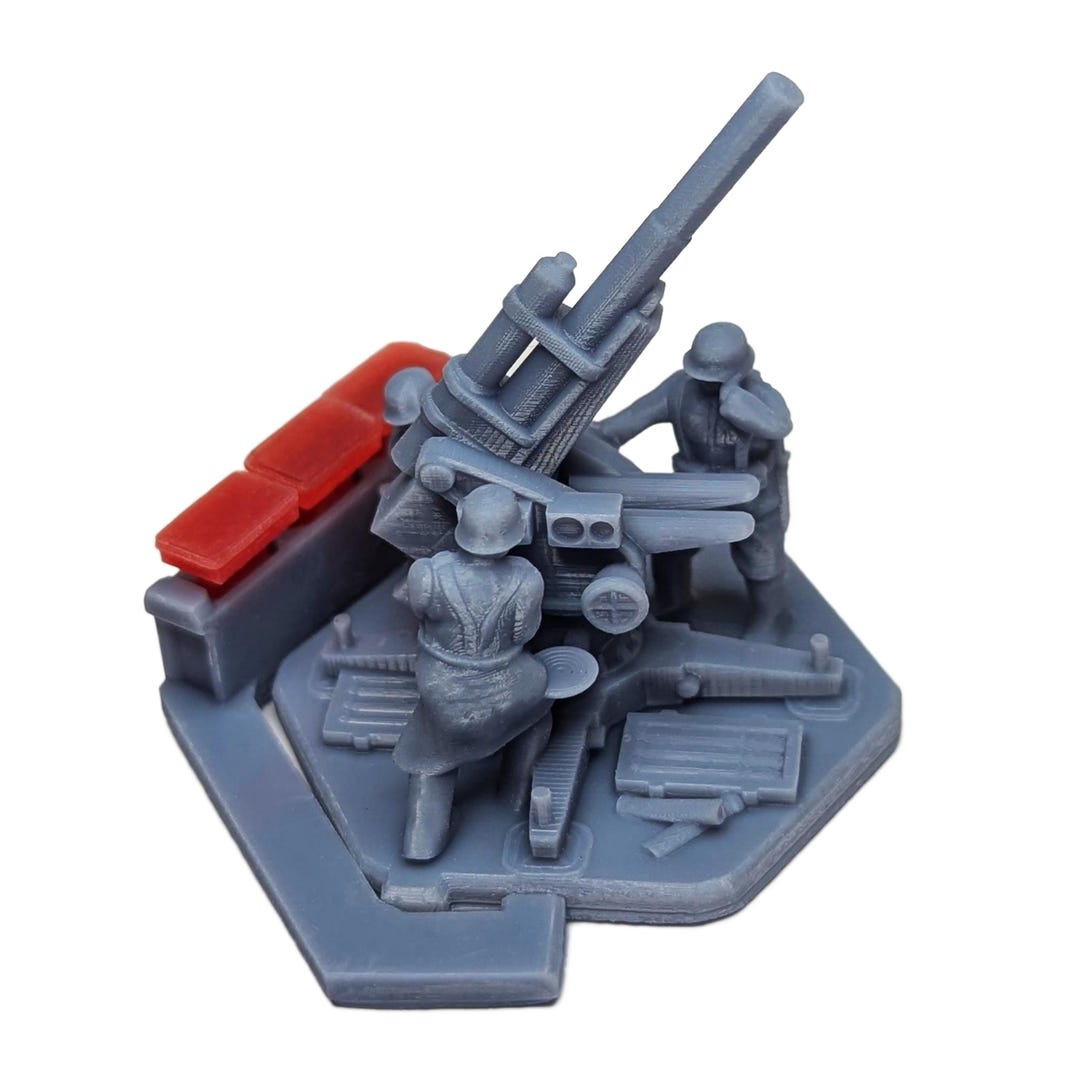 German WW2 Flak 88mm AA Anti-aircraft Gun & 3 Man Crew | 15mm, 1/72 ...