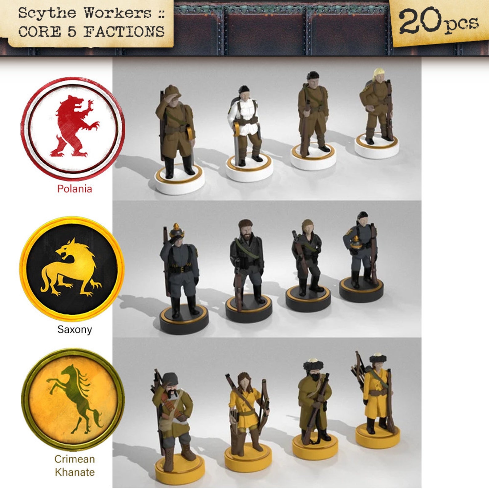Scythe Faction Recruits | Nordic, Crimean, Rusviet, Polania, Saxony ...