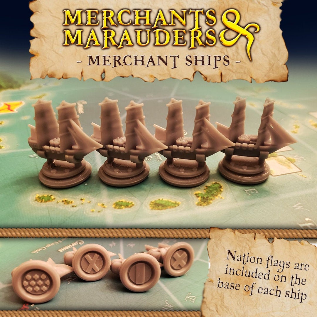 Merchants & Marauders Upgraded Merchant Ship Board Game Tokens | Custom ...