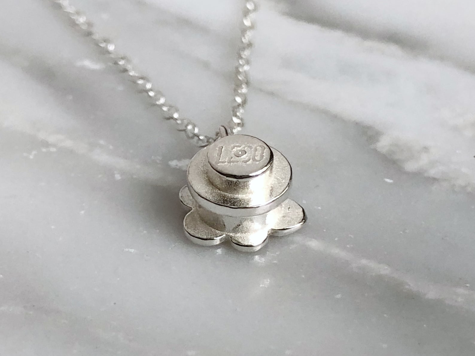 LEGO Daisy Sterling Silver Necklace, Block Necklace, Geometric Jewelry ...