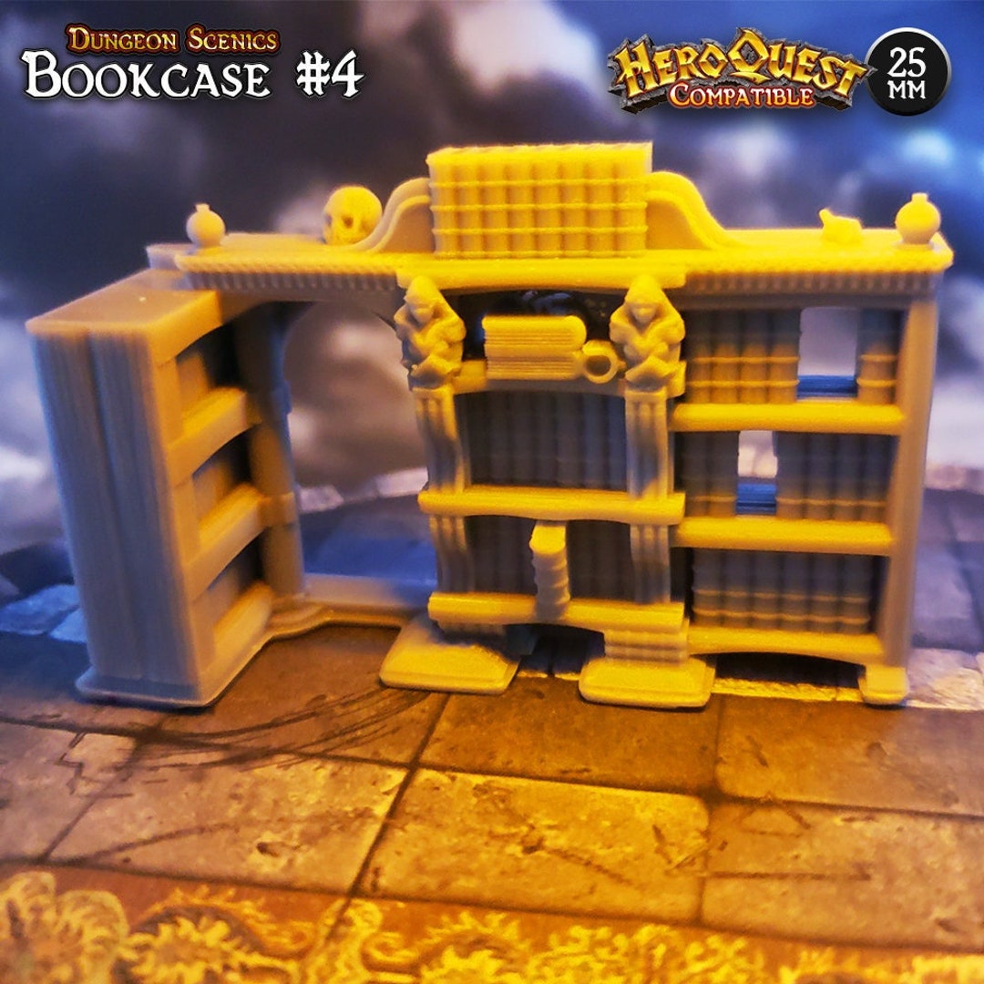 25mm Bookcase #4 Hidden Secrets Heroquest Compatible Scenery ...