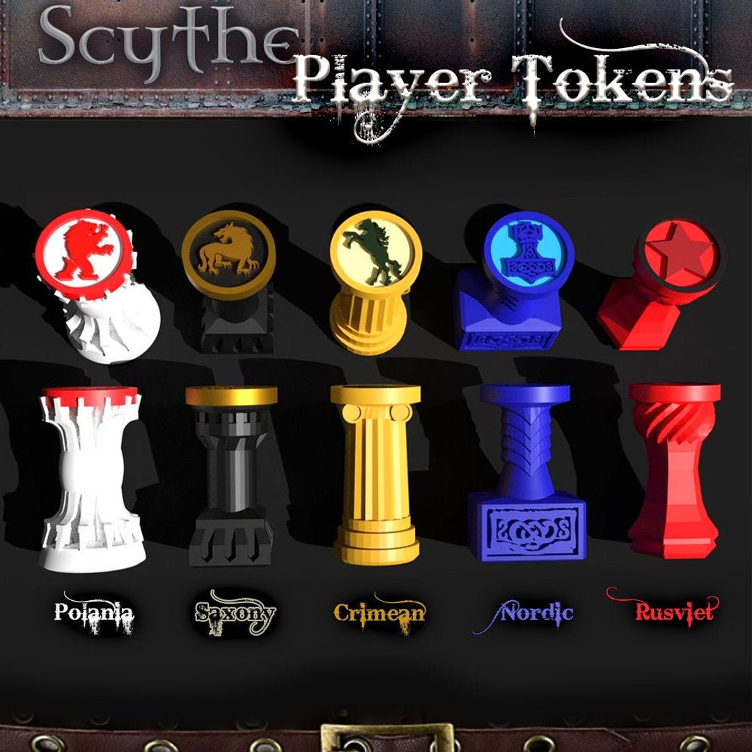 Scythe the 9 Factions Player Action Tokens | Board Game 3D Printed ...