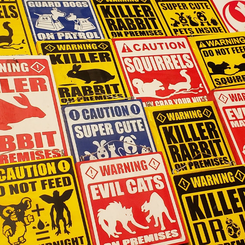 Killer Rabbit Garden Warning Monty Python Holy Grail Sign - Etsy