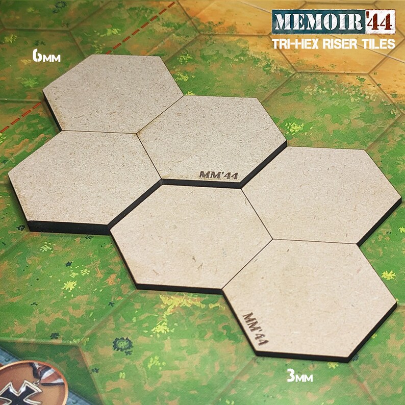 Tri-hex 6mm 3mm, Terrain Riser Blank Tile Bases | 15mm, 1/72, Hills ...