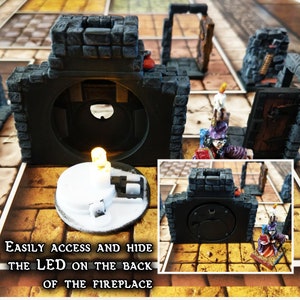 25mm Fireplace Heroquest Compatible LED Light-up Scenery | Boardgame ...
