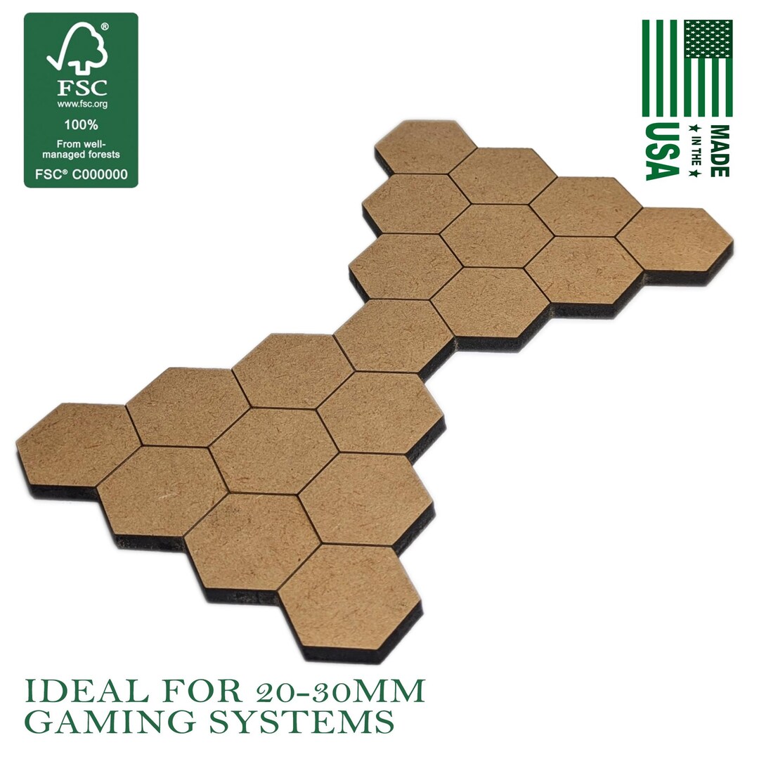 19-tile Multi-hex 1.25" Butterfly MDF Bases | 30mm, 3mm, 6mm, TTRPG ...