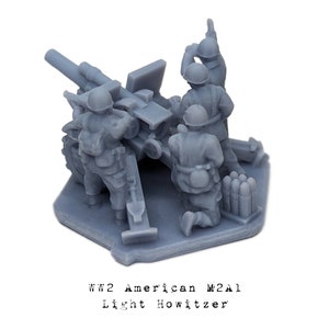 WW2 American M2A1 Light Howitzer Gun & Crew | 15mm, 1/72, 107mm, WW2 ...