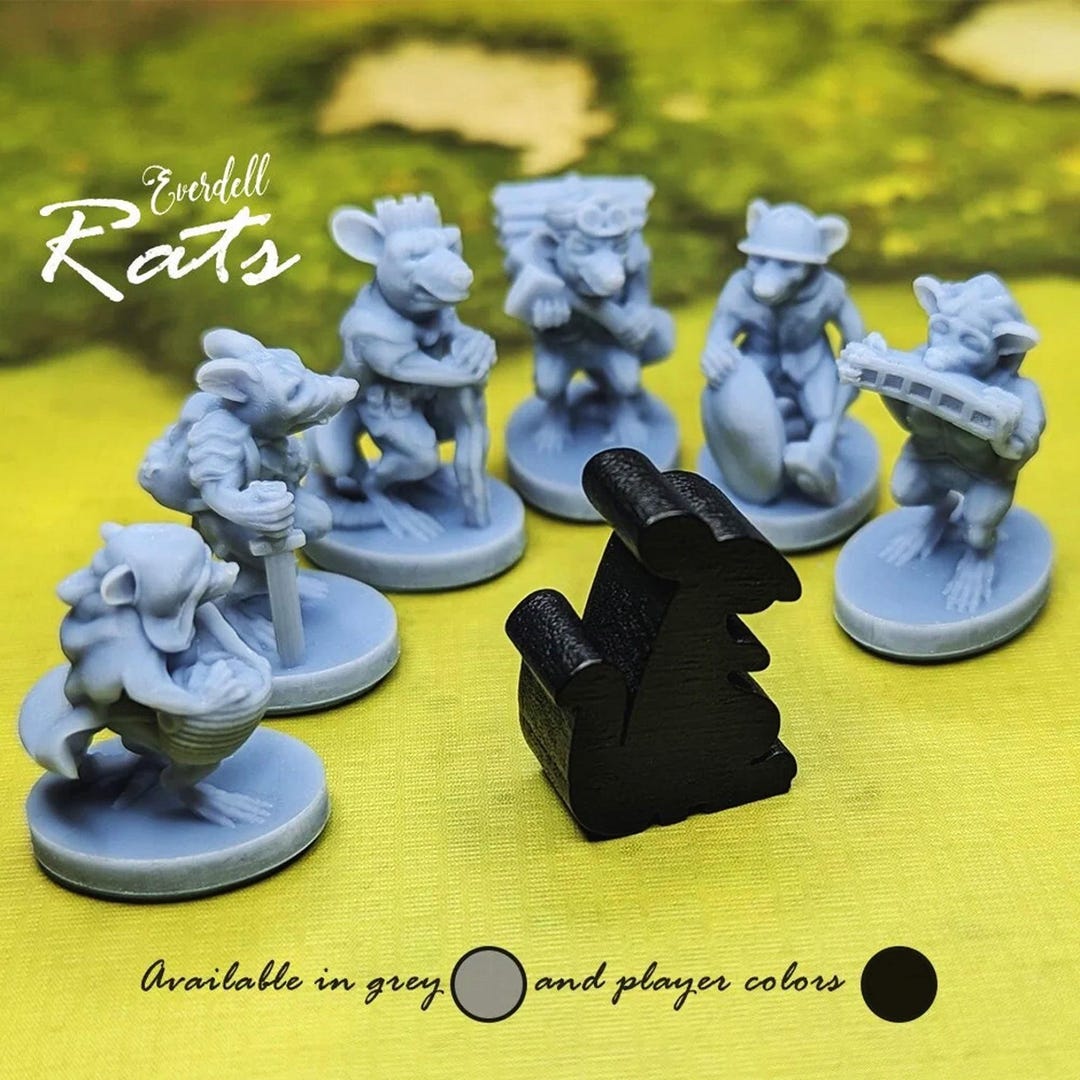 Rats X6 | Everdell Solo Player Unofficial Upgrade | Board Game 3D ...