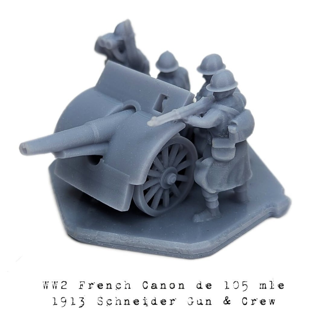 WW2 French Canon De 105 Mle 1913 Schneider Gun & Crew Artillery | 15mm ...