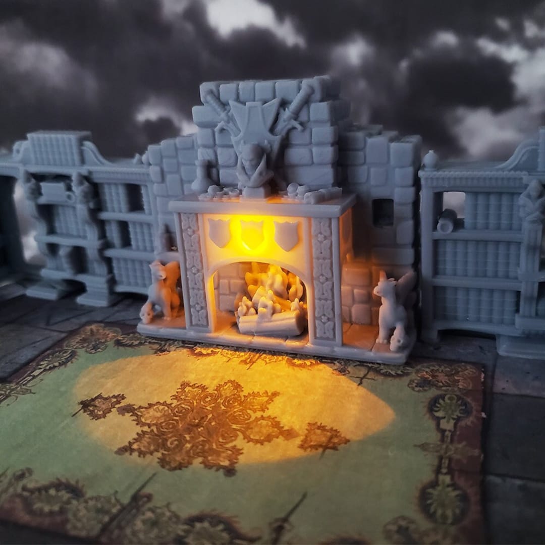 25mm Fireplace Heroquest Compatible LED Light-up Scenery | Boardgame ...