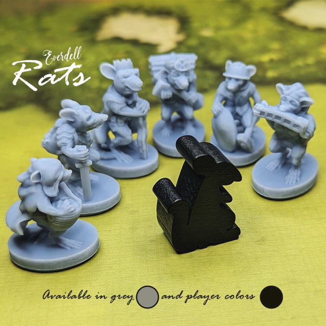Rats X6 | Everdell Solo Player Unofficial Upgrade | Board Game 3D ...