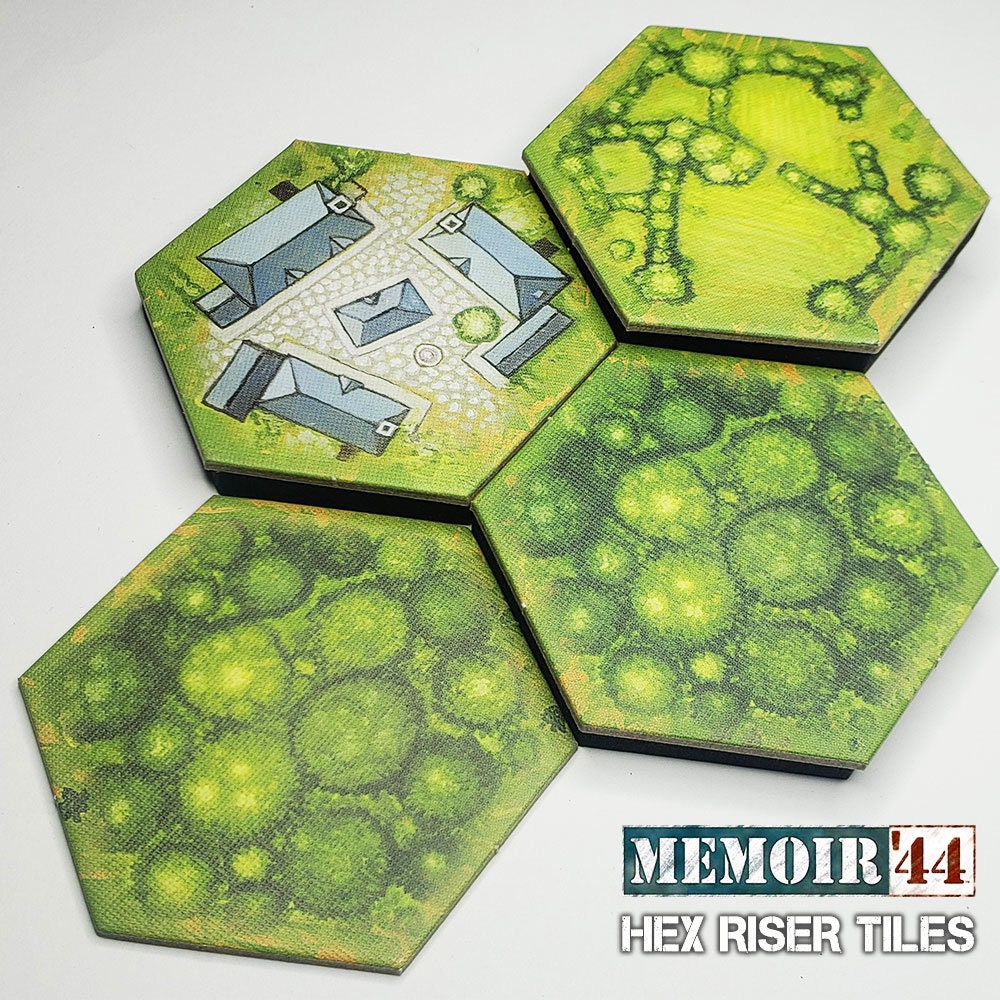 Memoir 44 Full Hex Terrain Riser Blank Tile Bases | Hills, Mountains ...