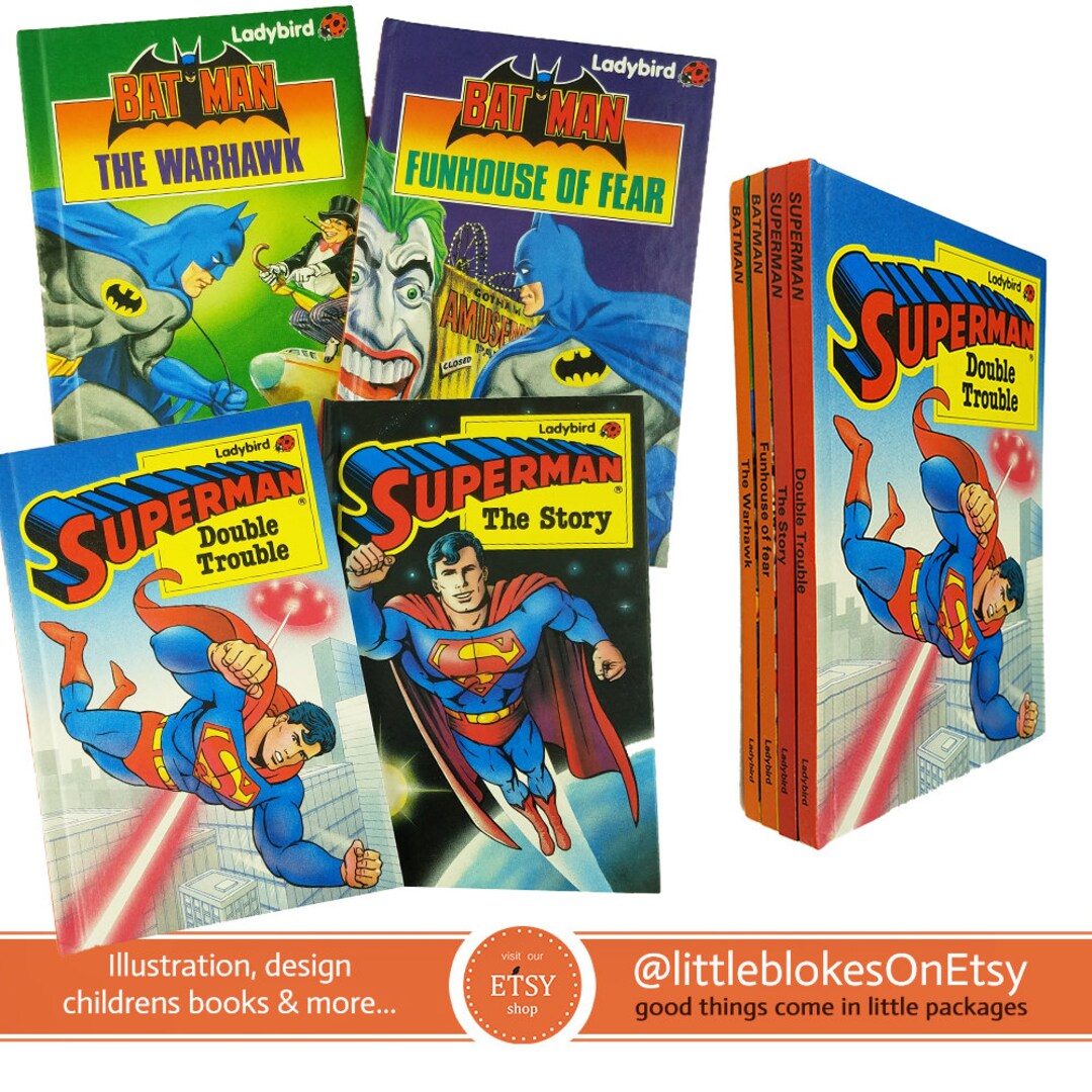 Batman & Superman DC Comics Ladybird Book Superhero Gift, Comic Book ...